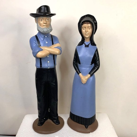 Vintage | Accents | Amish Couple Byron Mold 2 Ceramic Statue Figures ...